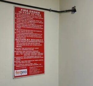 Fire Order Board | Fire Safety Instruction Signage for Workplace ...